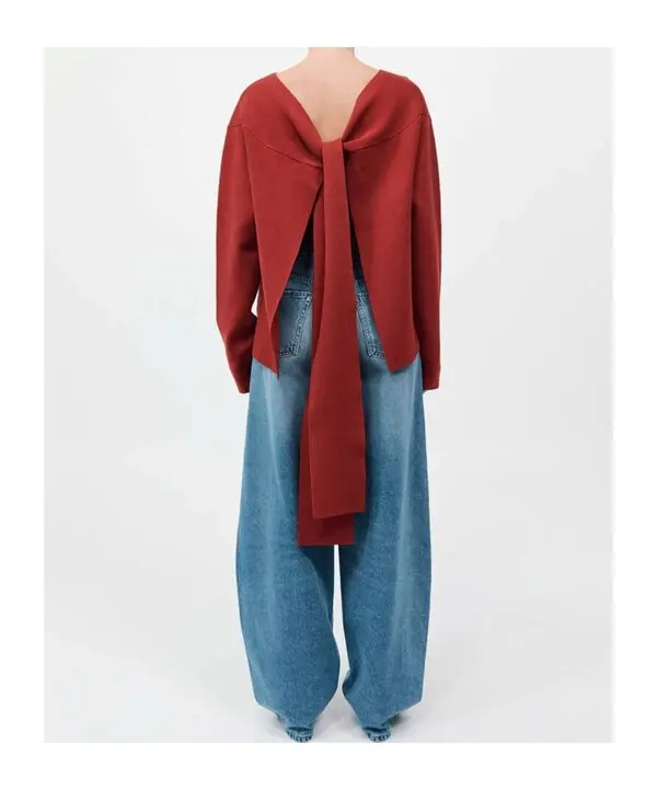 ST. AGNI Scarlet" Sweater With Tie Detail