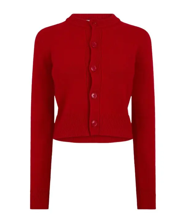 AMI Paris Wool Knit Crewneck Cardigan