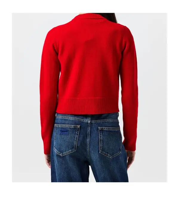 AMI Paris Wool Knit Crewneck Cardigan