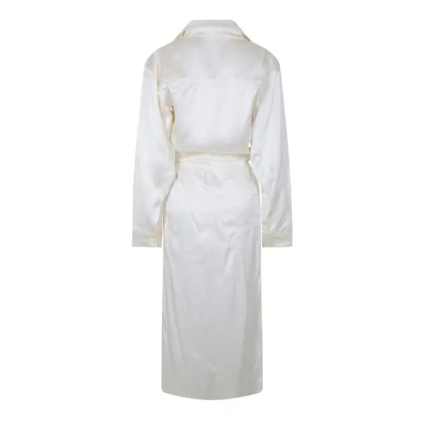 Off-White Satin Twist Long Dress