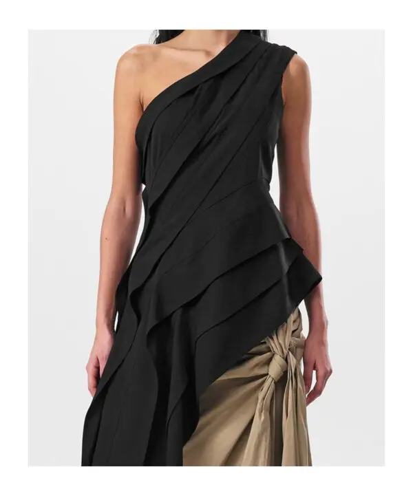 Bottega Veneta Asymmetrical Pleated Cover-up