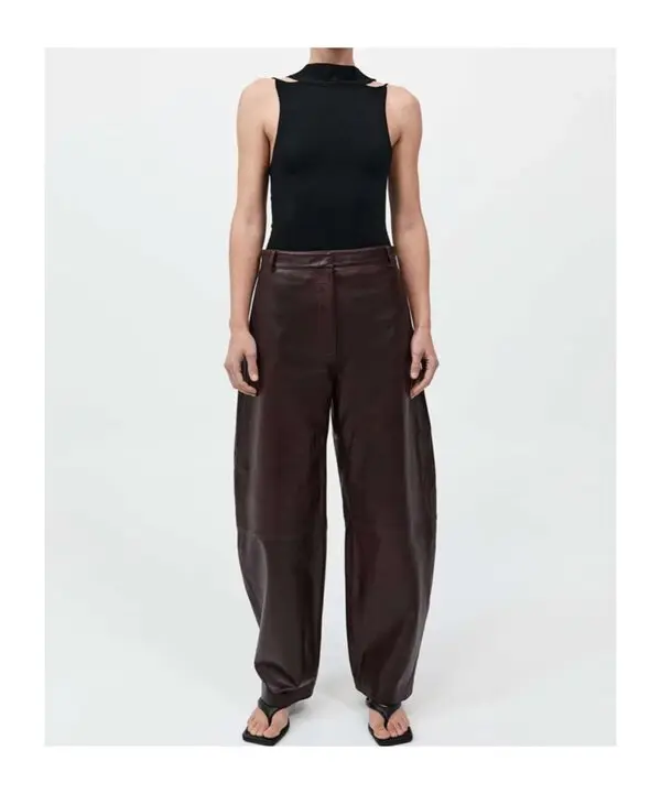 ST. AGNI Sleeveless Rib Knit Vest With Drawstring Detail
