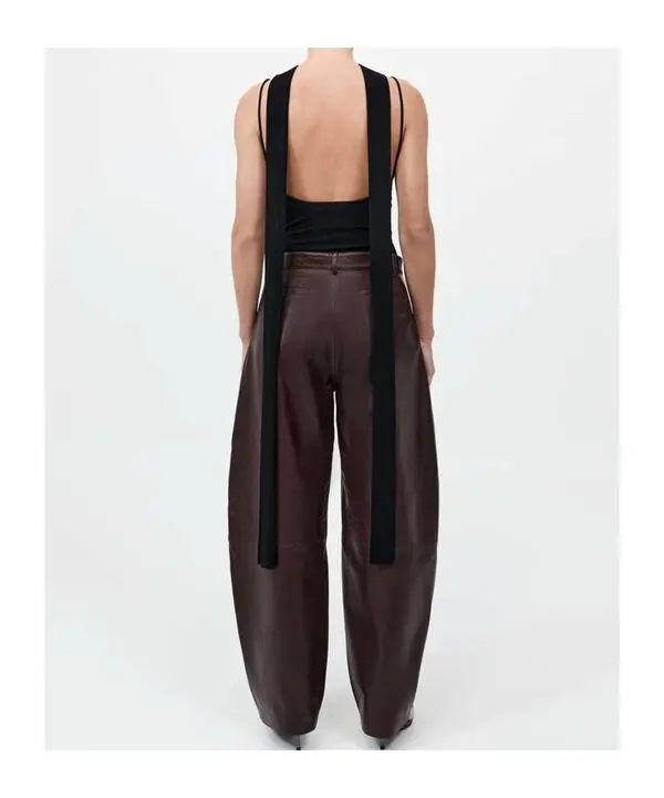 ST. AGNI Sleeveless Rib Knit Vest With Drawstring Detail