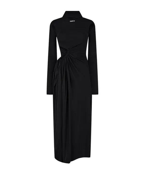 Off-White Ruched Maxi Dress