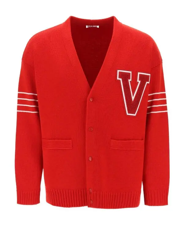 Valentino Garavani Vlogo Patch Knitted Cardigan