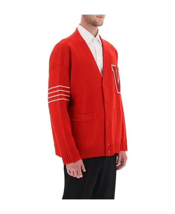 Valentino Garavani Vlogo Patch Knitted Cardigan
