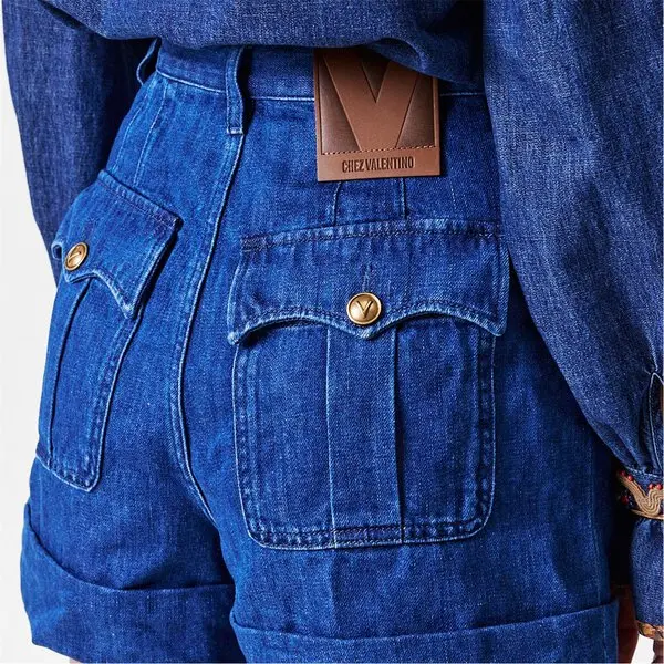 Valentino Garavani Cuffed Denim Shorts