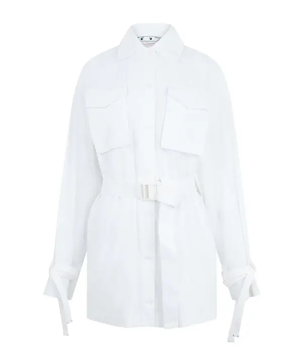 Off-White Cargo Shirt Dress