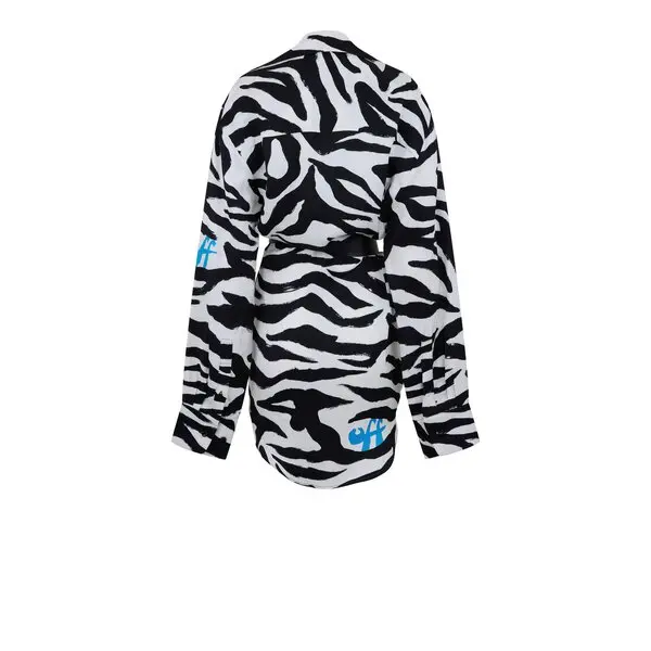 Off-White Zebra Print Shirt Dress