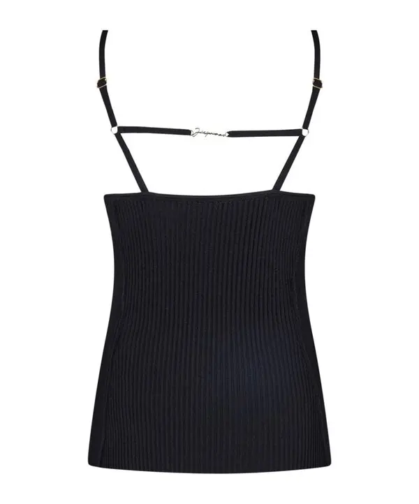 Jacquemus Sleeveless Ribbed Camisole - Black