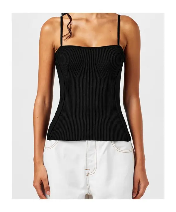 Jacquemus Sleeveless Ribbed Camisole - Black