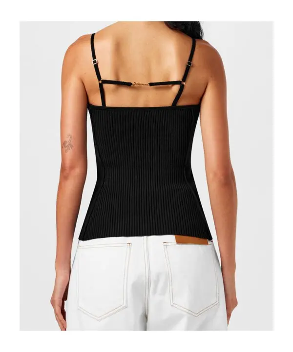 Jacquemus Sleeveless Ribbed Camisole - Black