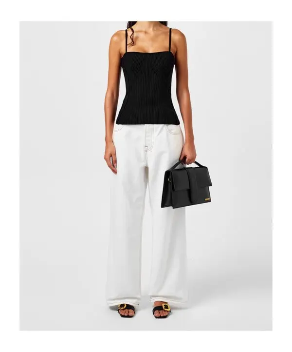 Jacquemus Sleeveless Ribbed Camisole - Black