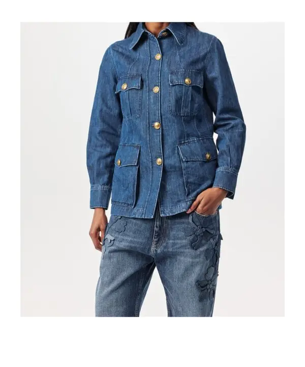Valentino Garavani Long Sleeve Denim Jacket