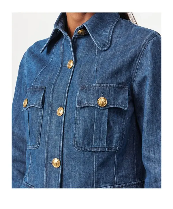 Valentino Garavani Long Sleeve Denim Jacket
