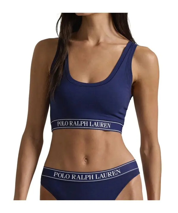 Polo Ralph Lauren Striped Round-neck Bra - Black