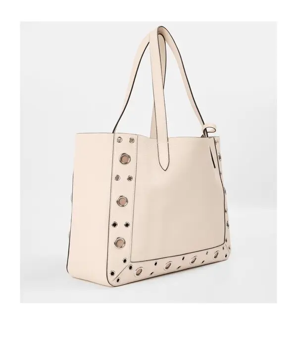 Valentino Garavani Studded Logo Detail Tote Bag - Nude