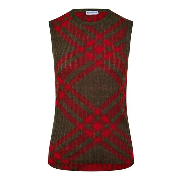 Burberry Check Knit Tank Top