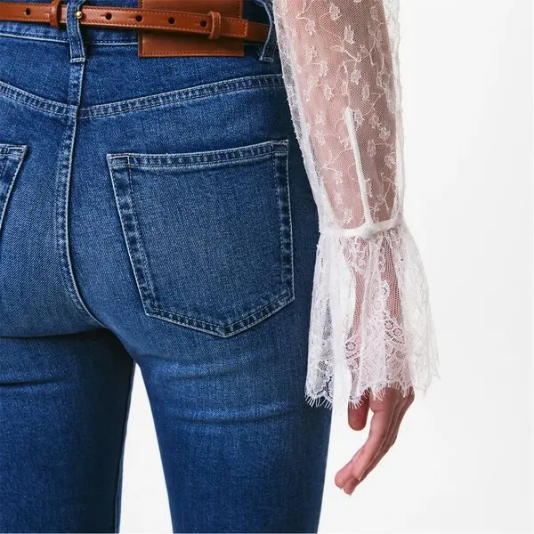 Chloé Sheer Floral Lace High Neck Blouse