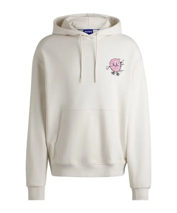 Hugo Boss Cartoon Graphic Print Drawstring Hoodie