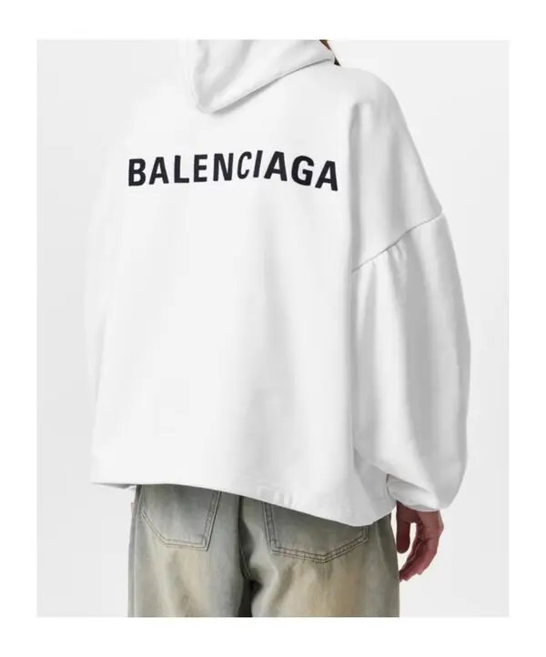 Balenciaga Logo Hoodie - White