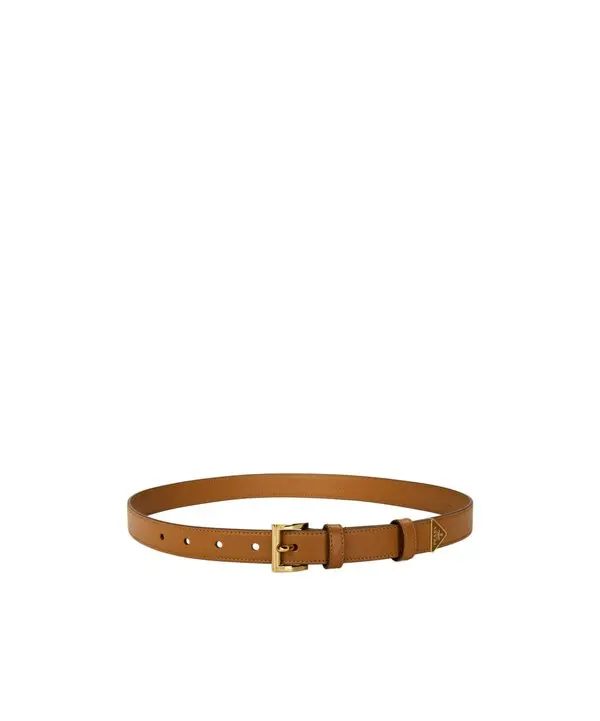 Prada Logo Belt - Caramel