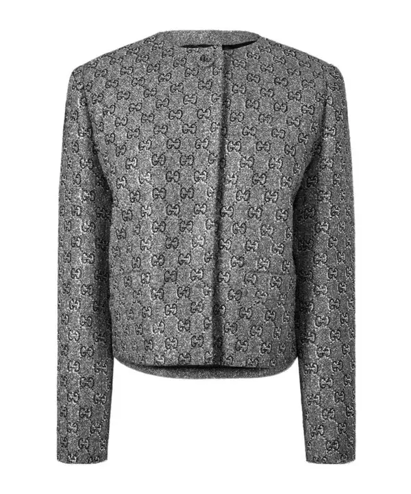 Gucci Embroidered Wool Jacket - Gray
