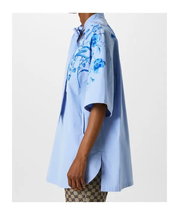 Gucci Floral And Insect Print Short Sleeve Top