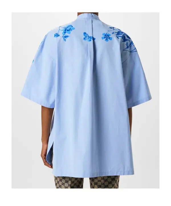 Gucci Floral And Insect Print Short Sleeve Top