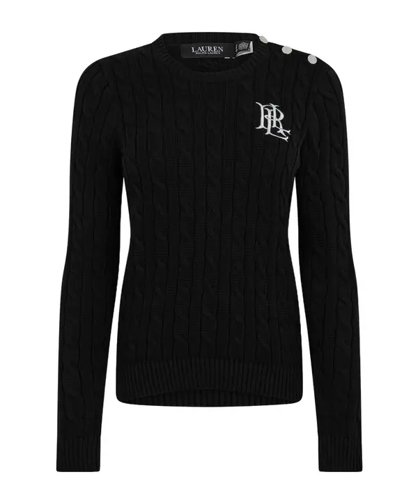 Ralph Lauren Button-trim Cable Knit Jumper