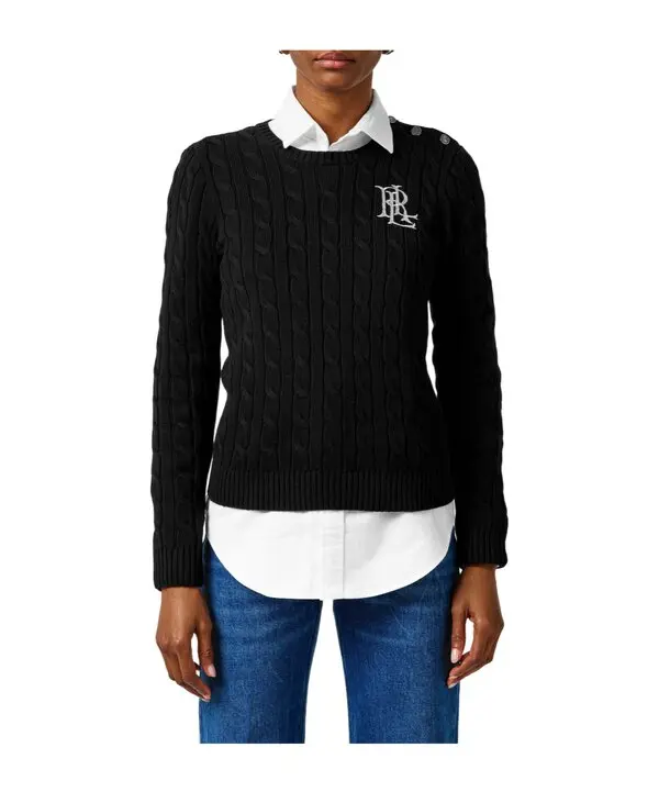 Ralph Lauren Button-trim Cable Knit Jumper
