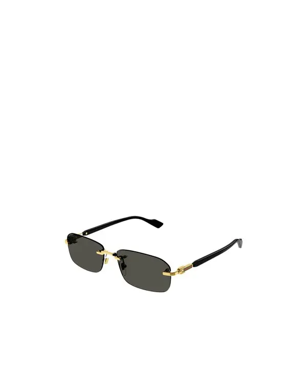 Gucci Rectangular Frame Rimless Sunglasses - Black