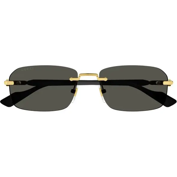 Gucci Rectangular Frame Rimless Sunglasses