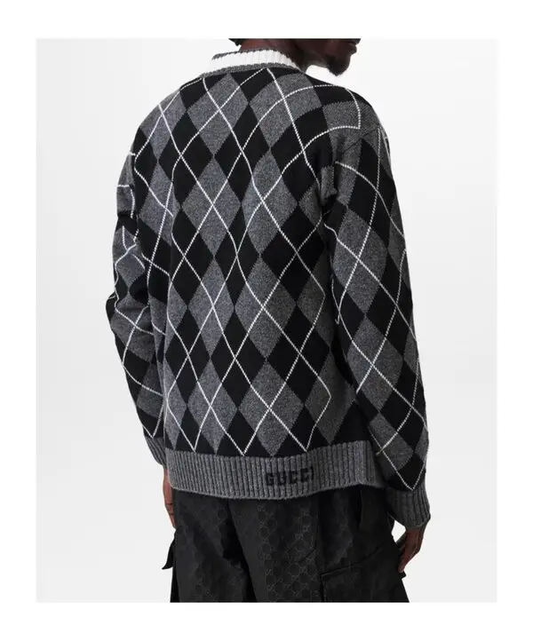 Gucci Argyle Knit Cardigan