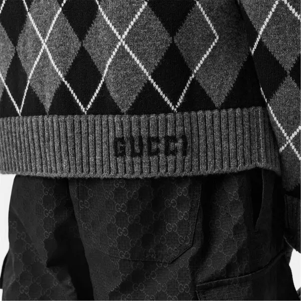 Gucci Argyle Knit Cardigan