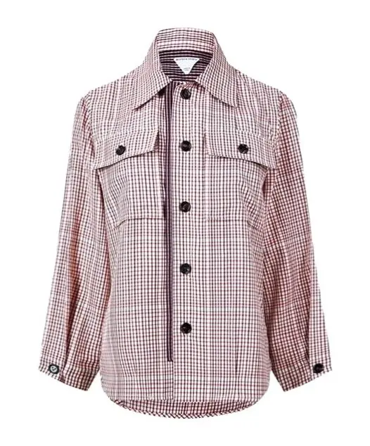 Bottega Veneta Checkered Long Sleeve Shirt