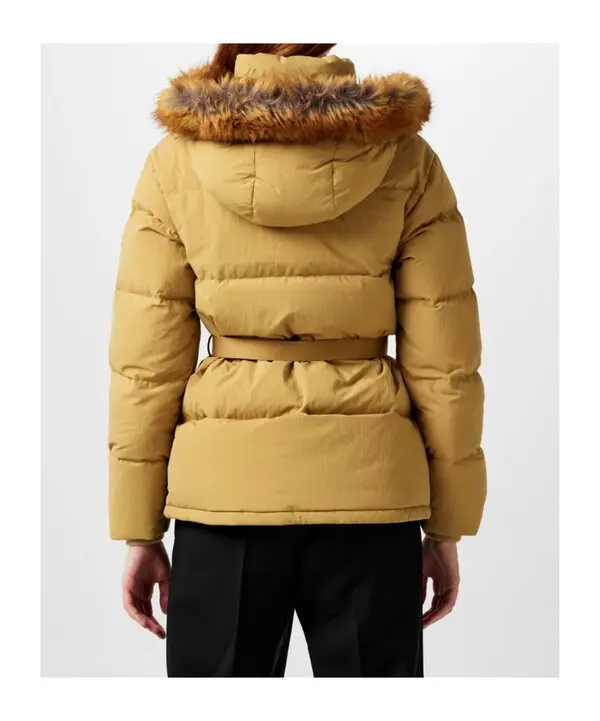 Burberry Quilted Down Hooded Jacket With Detachable Belt