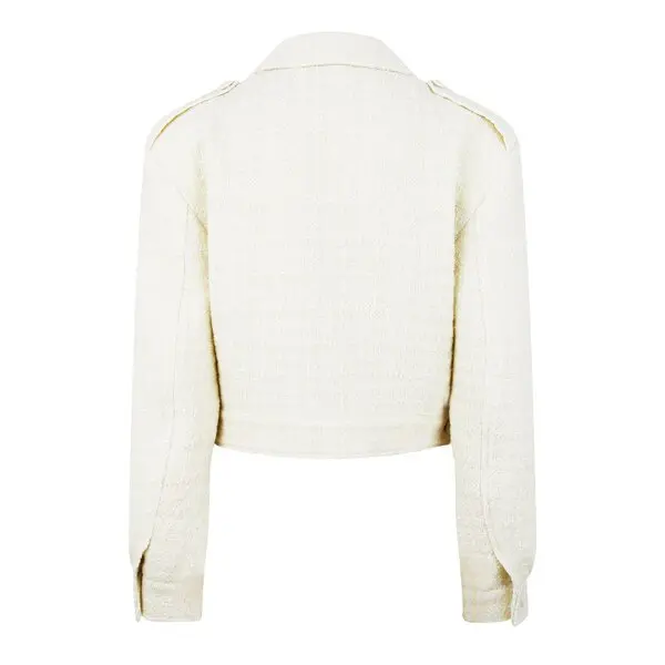 Givenchy Cropped Tweed Jacket With Golden-finish 4g Buttons - White