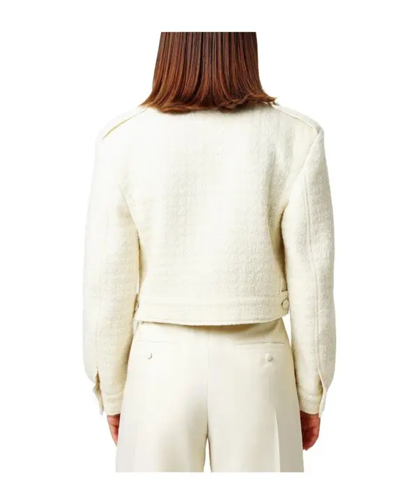 Givenchy Cropped Tweed Jacket With Golden-finish 4g Buttons - White