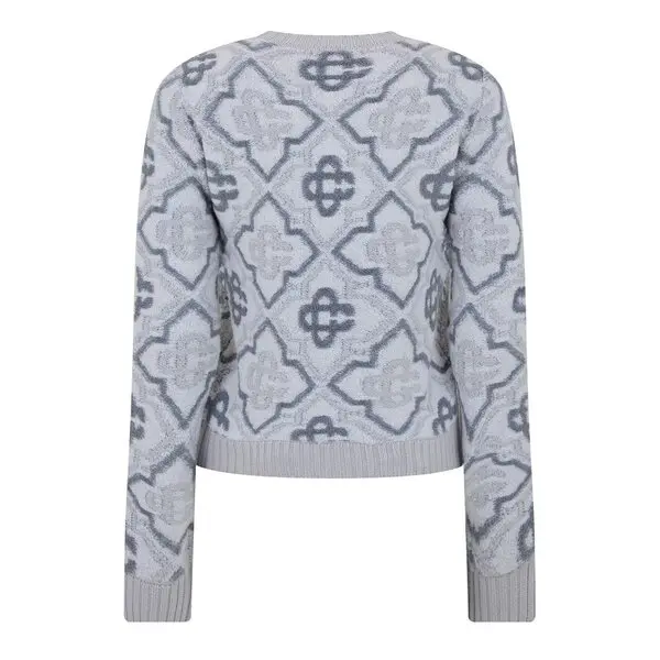 Casablanca Crew Neck Long Sleeve Sweater With Graphic Print