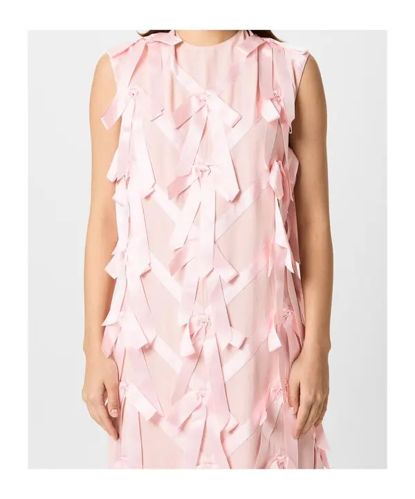 Prada Sablé Sleeveless Dress With Bow Detail
