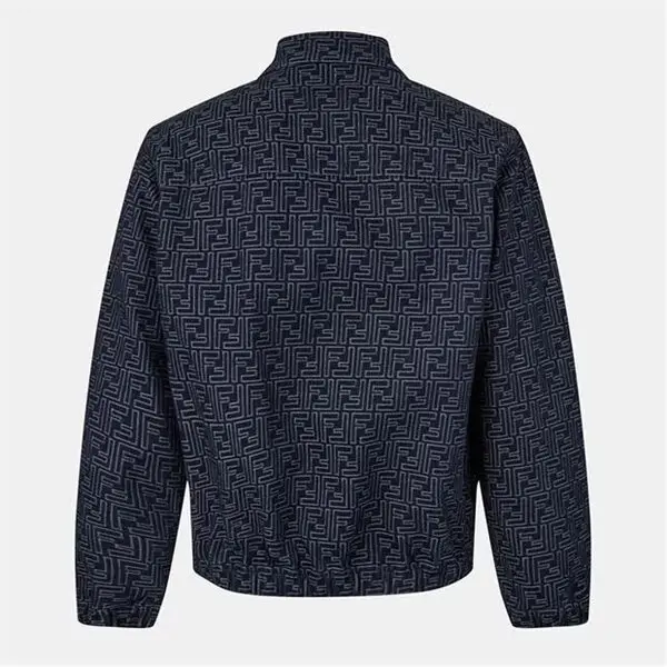 Fendi Printed Zip-up Denim Jacket - Black