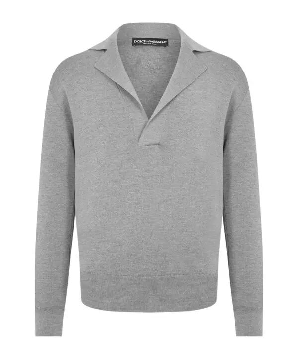 Dolce & Gabbana Wool V-neck Sweater With Dg Embroidery