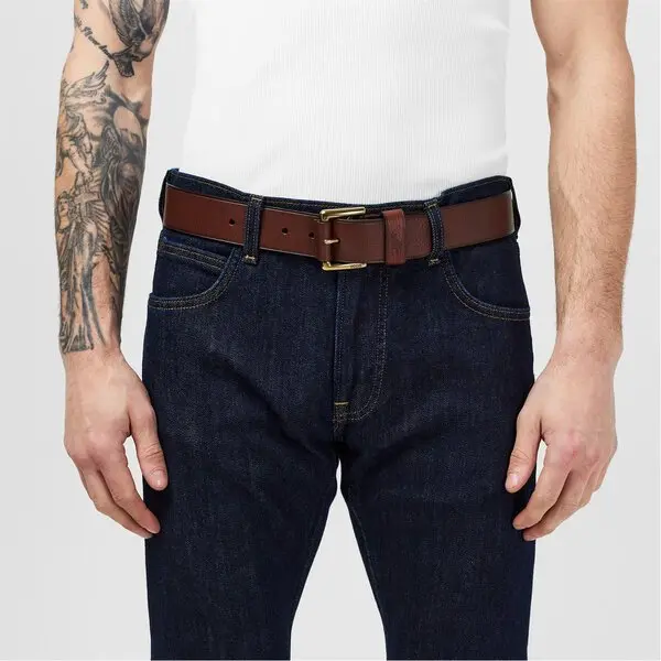 Polo Ralph Lauren Pebbled Leather Belt With Embossed Logo