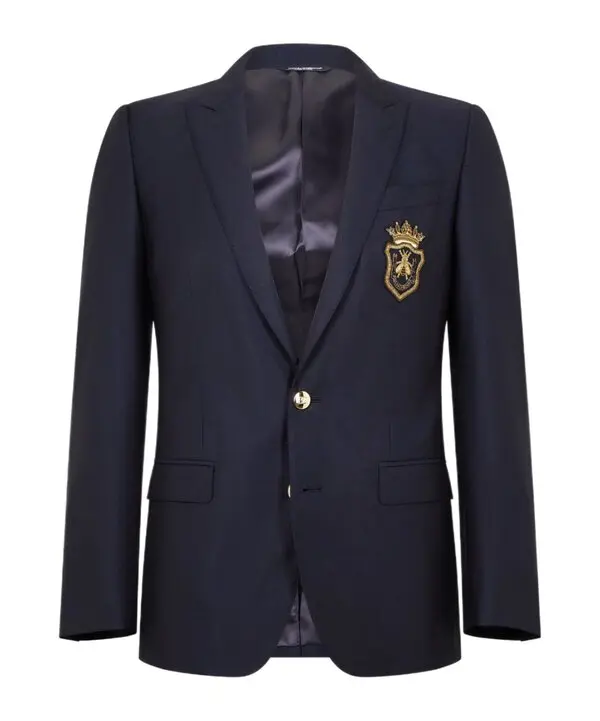 Dolce & Gabbana Single-button Embossed Patch Suit Jacket