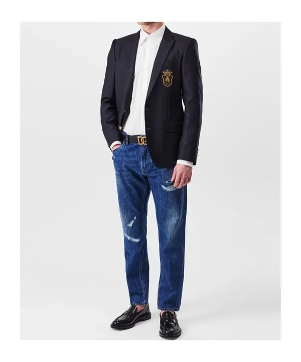 Dolce & Gabbana Single-button Embossed Patch Suit Jacket