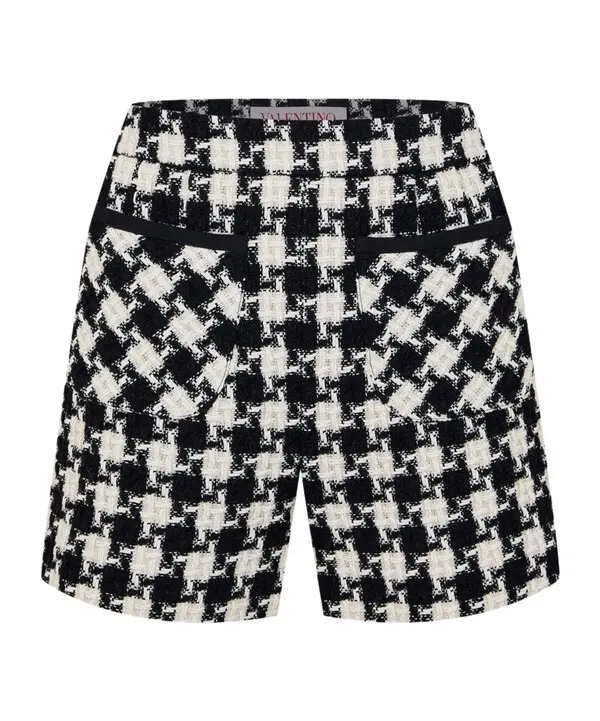 Valentino Garavani Houndstooth Tweed Shorts