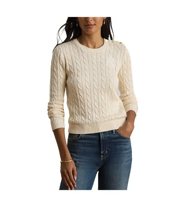 Ralph Lauren Cable Knit Jumper With Button Detail