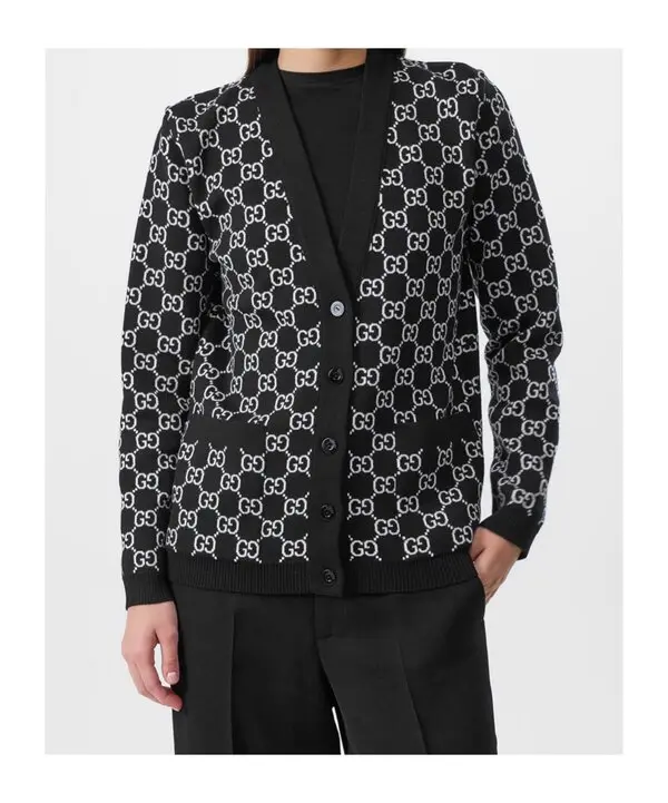 Gucci Gg Reversible Jacquard Cardigan