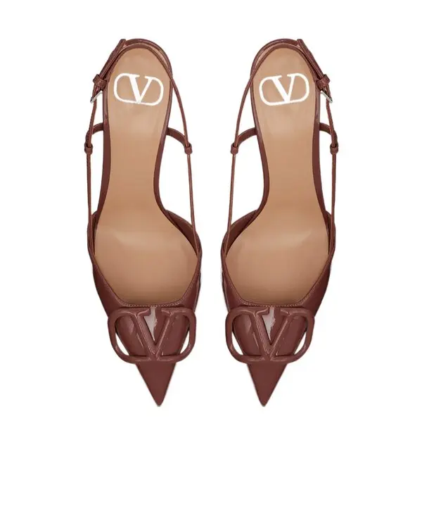 Valentino Garavani Vlogo Signature Pointed Toe Slingback Pumps